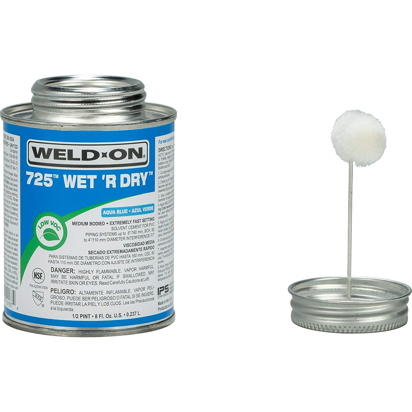 Weldon 725 Wet R Dry PVC Pipe Glue - 1/2 Pint — Pool Store Canada